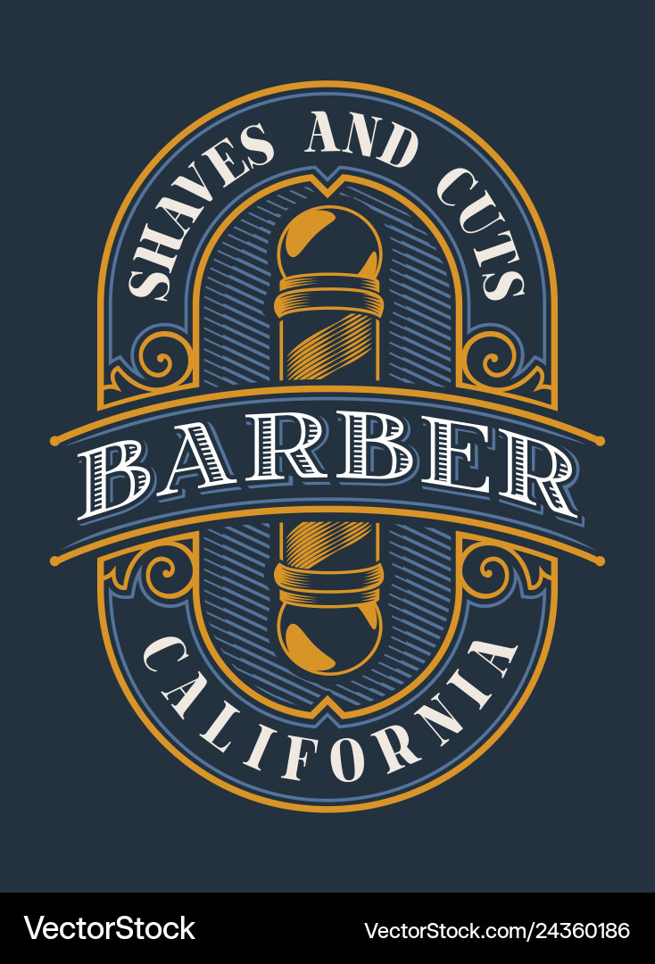 Coloured lettering for barbershop Royalty Free Vector Image
