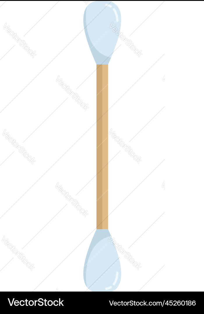 Ear clean stick icon flat cotton swab Royalty Free Vector