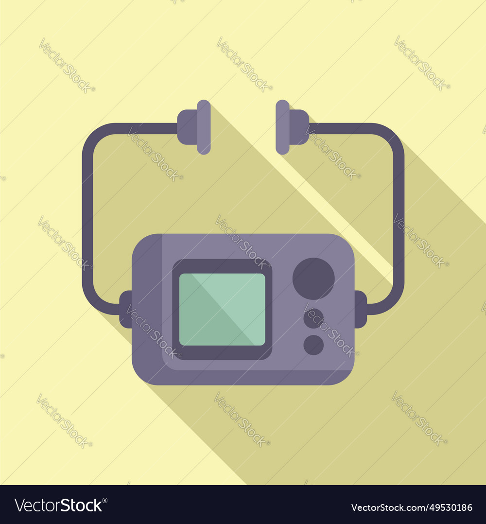 Ems defibrillator icon flat automatic care Vector Image