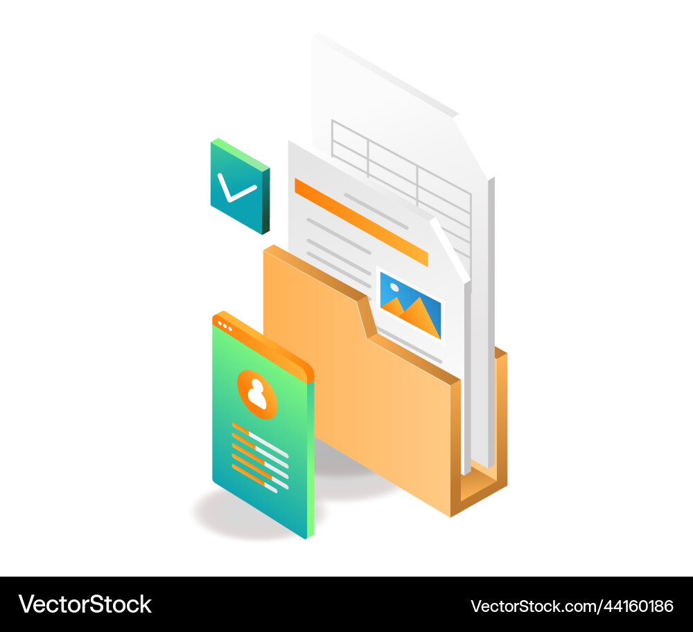 Folder business portfolio data Royalty Free Vector Image