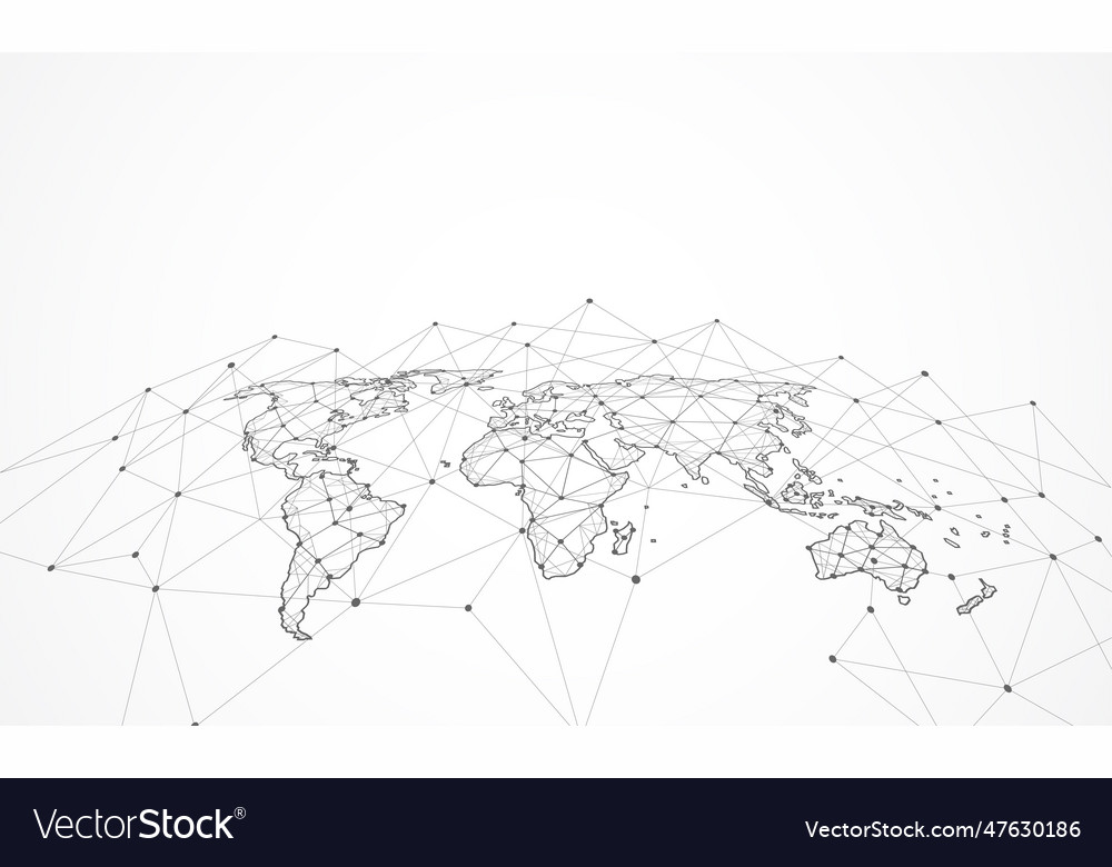 Global network connection world map point Vector Image