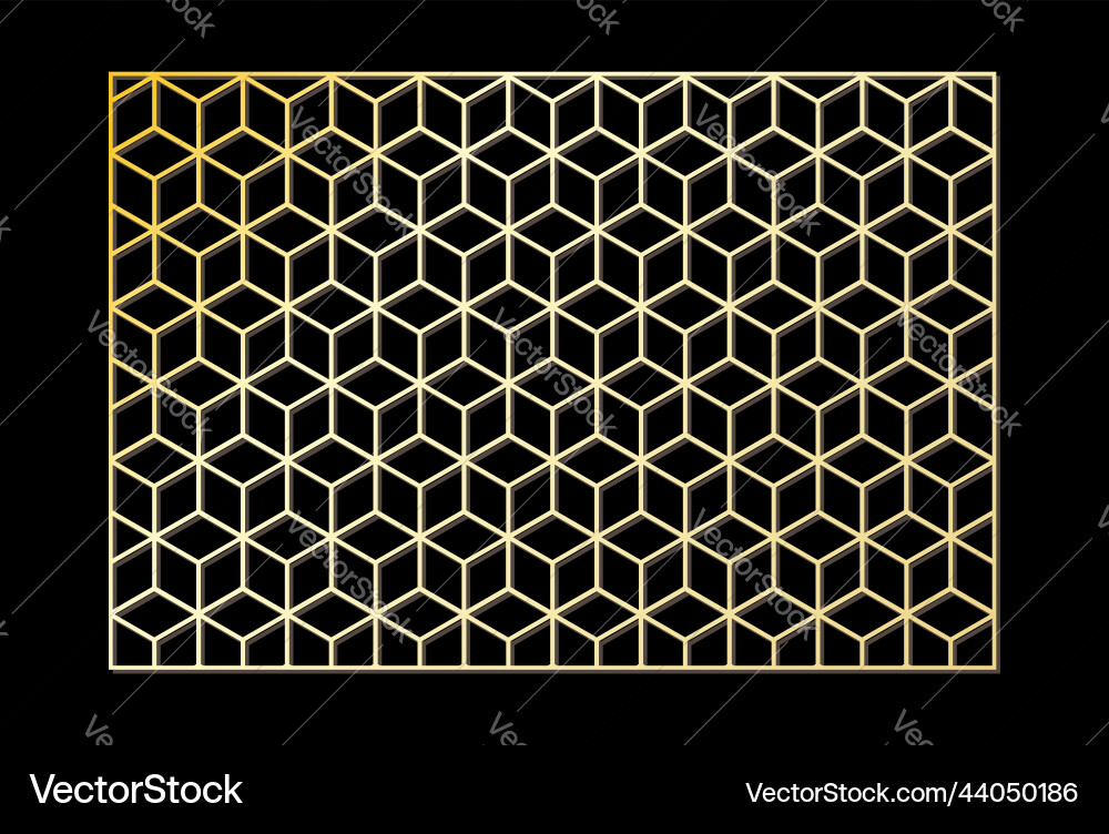 Golden sacred diamond geometry grid graphic deco Vector Image