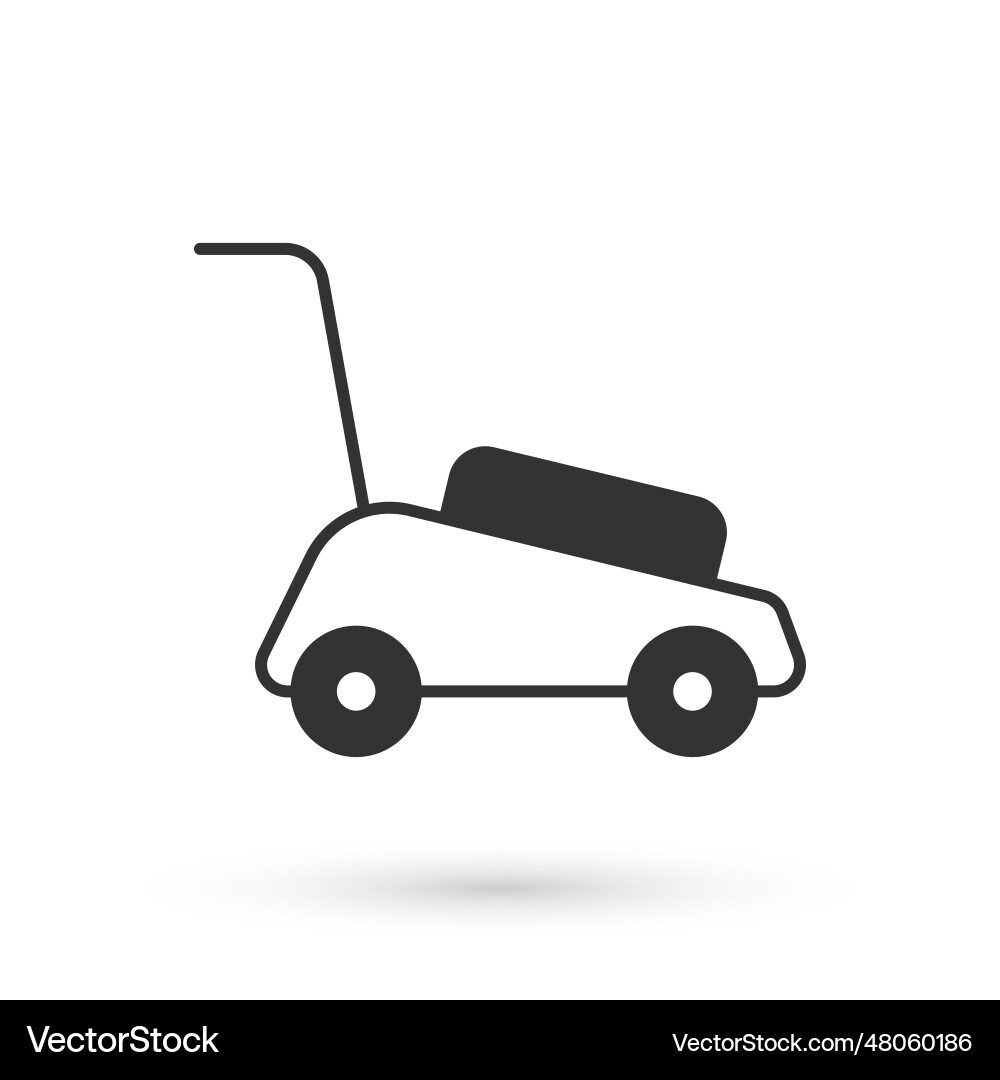 Grey lawn mower icon isolated on white background Vector Image