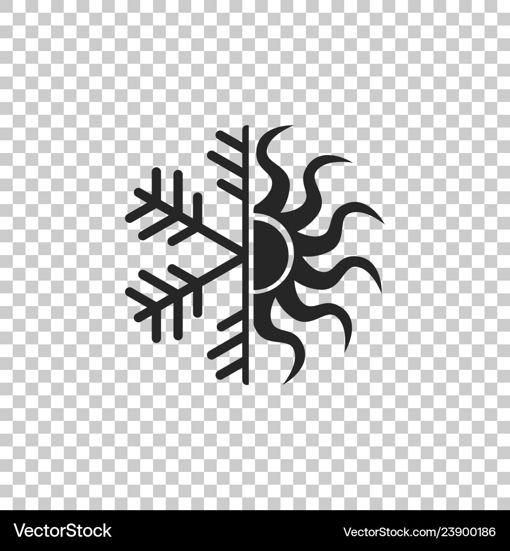 Hot and cold symbol sun snowflake icon Royalty Free Vector