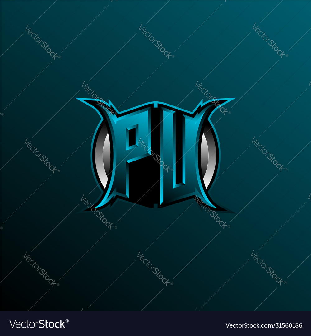 Initial pu logo design Royalty Free Vector Image