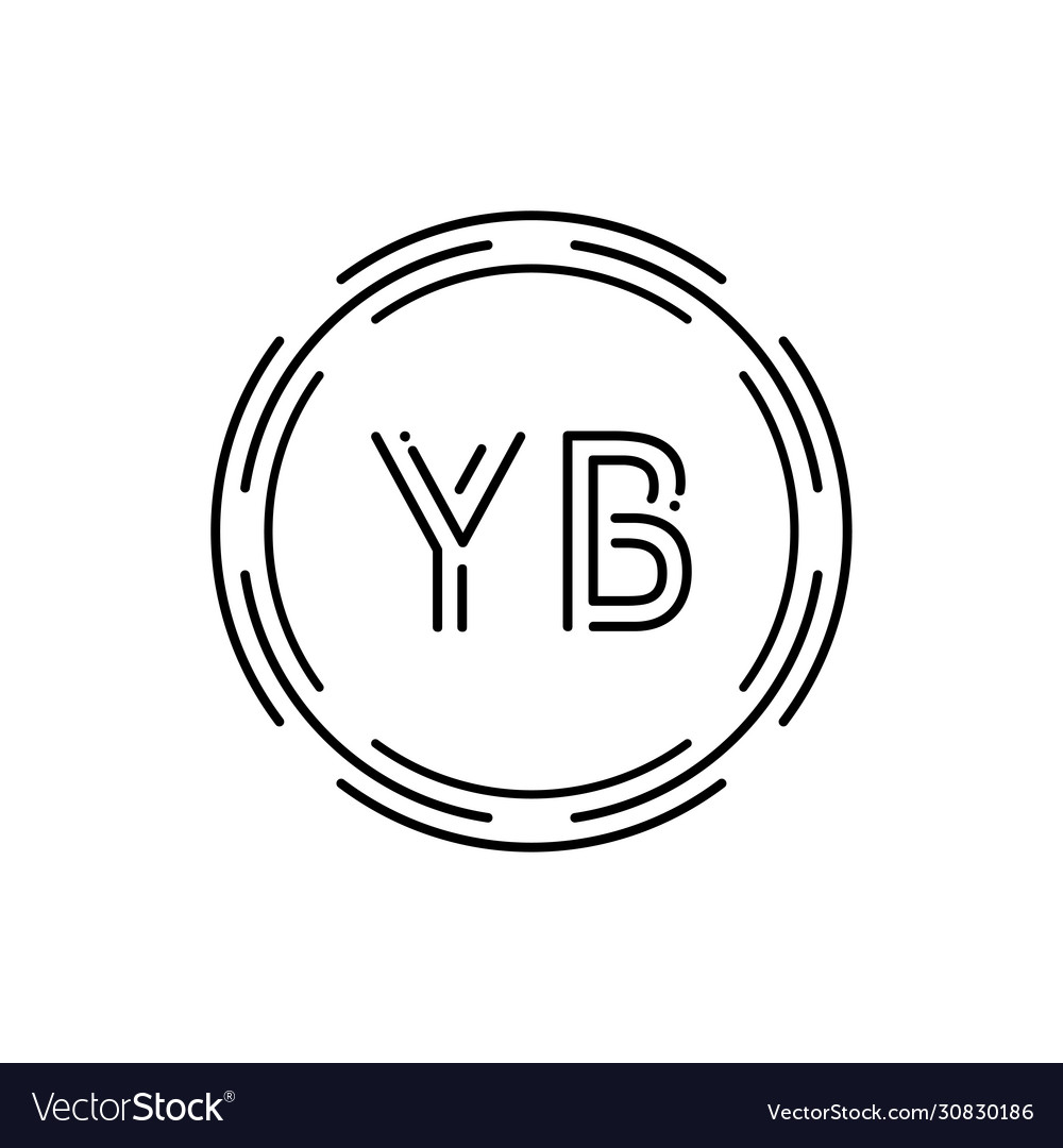Initial yb logo design template creative circle Vector Image