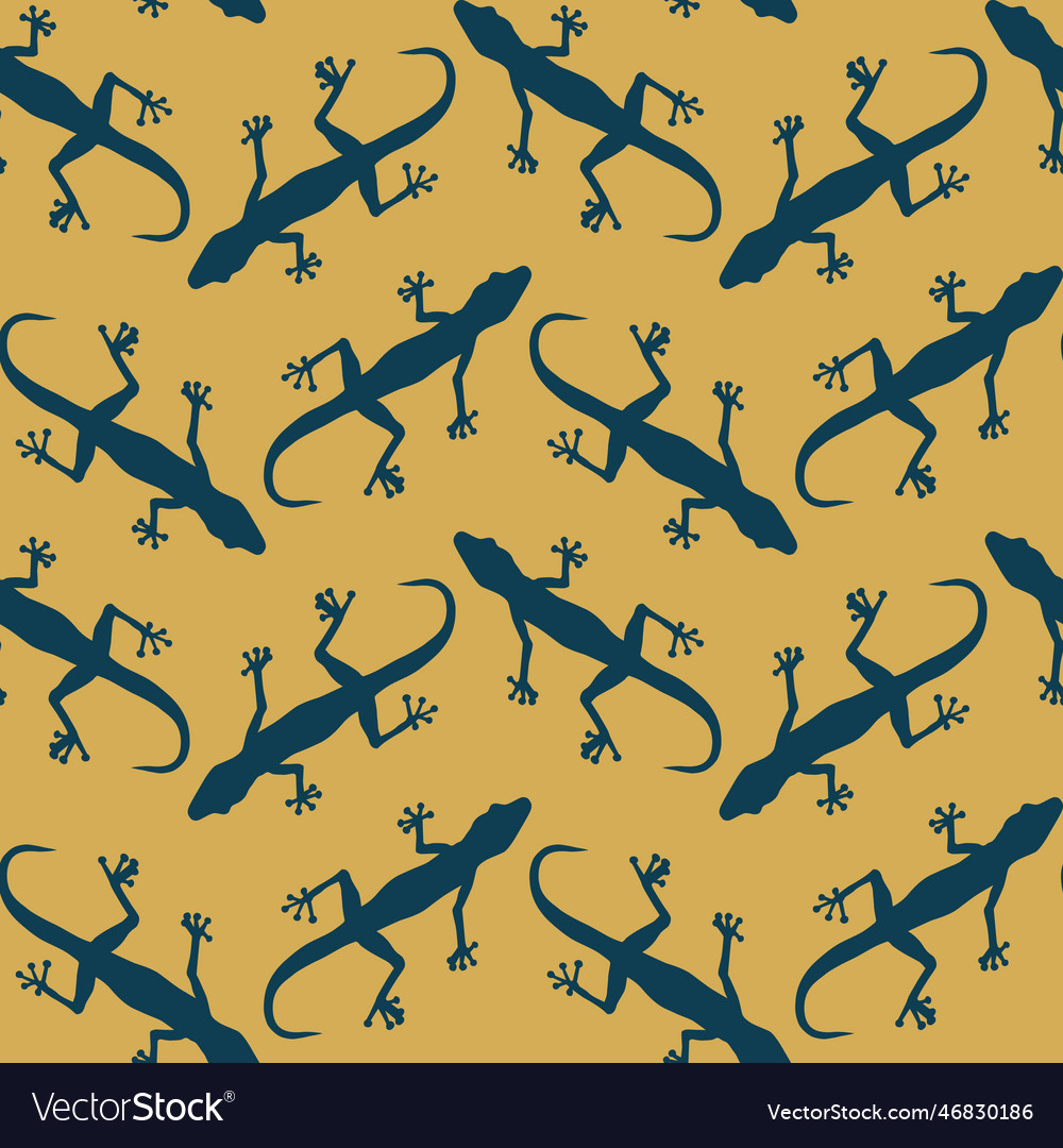 Seamless pattern with gecko lizards endless Vector Image