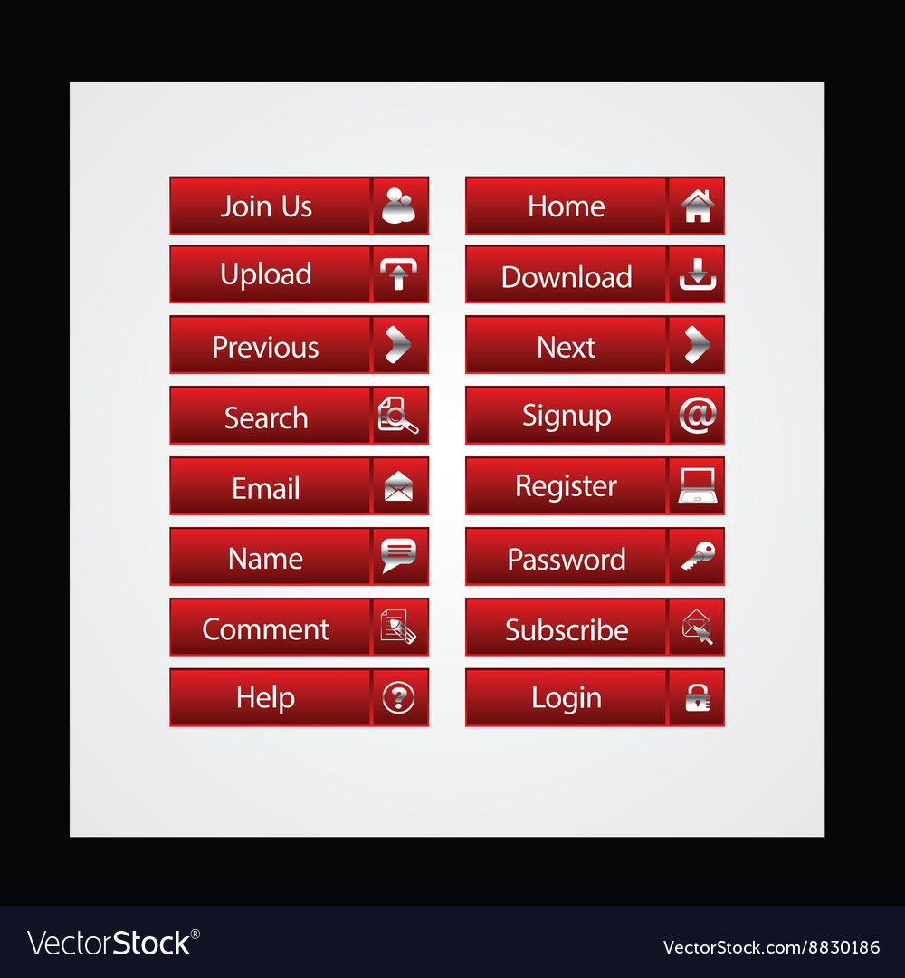 Web button set Royalty Free Vector Image - VectorStock