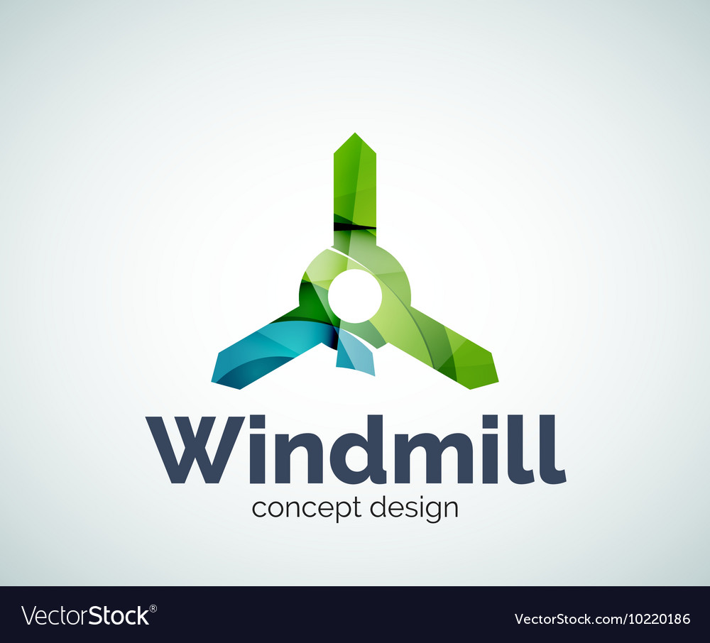 Windmill logo template Royalty Free Vector Image
