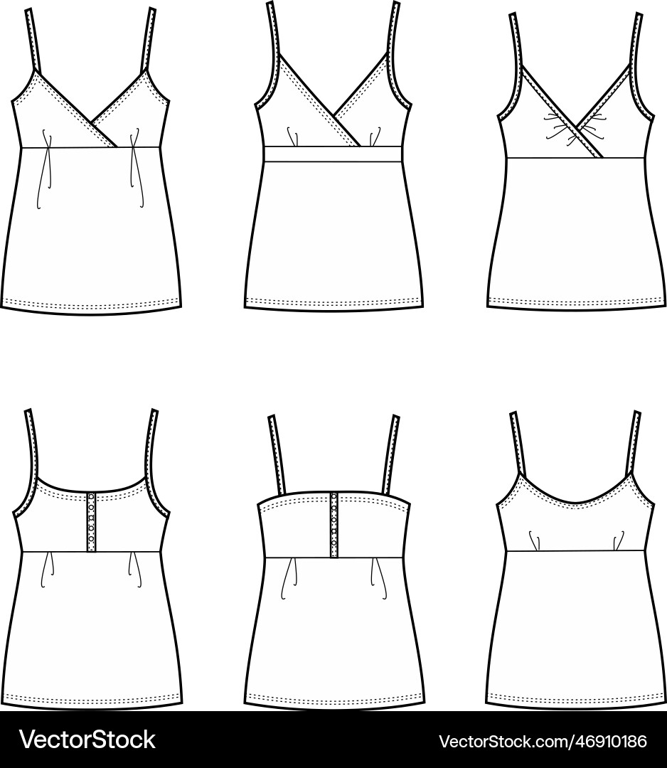 Womens strap top fashion cad Royalty Free Vector Image