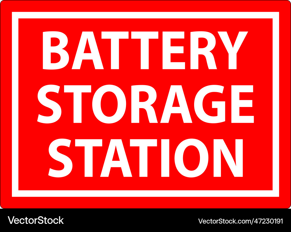 Battery charging area sign storage station Vector Image