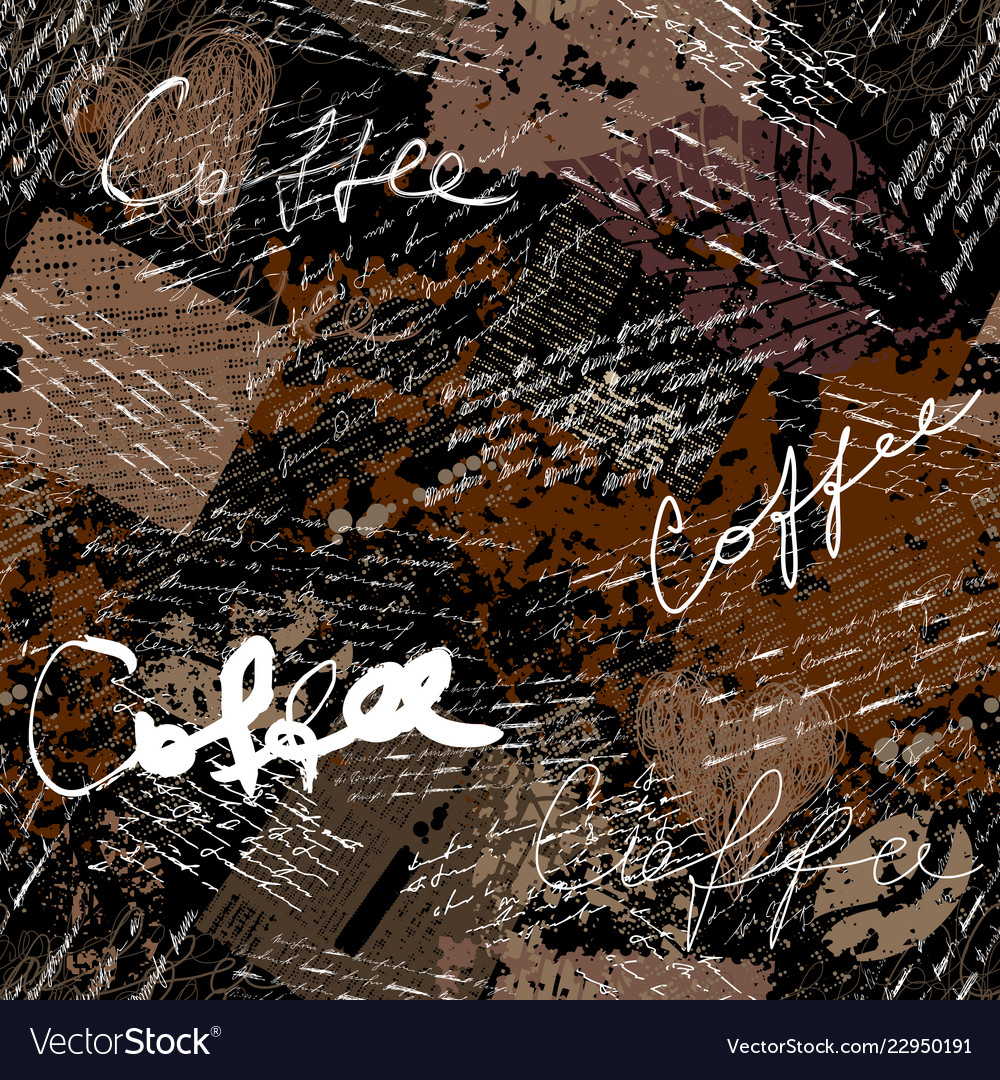 Coffee abstract pattern on brown Royalty Free Vector Image