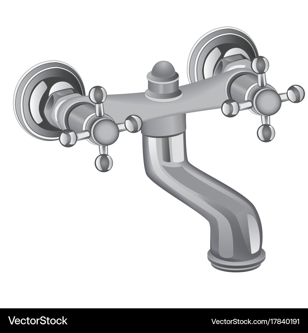Detailed metal tap on white background Royalty Free Vector
