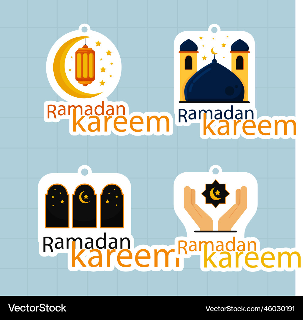 Islamic ramadan kareem labels badge collection Vector Image