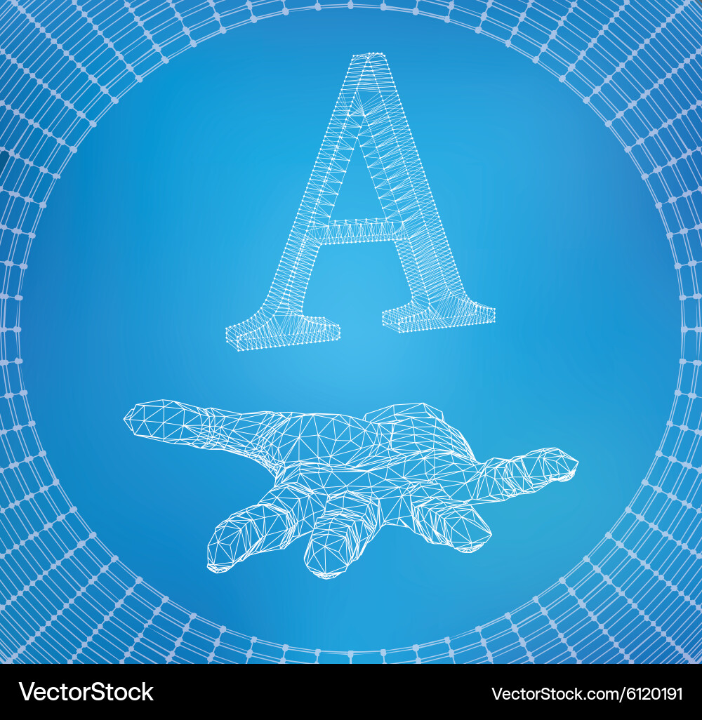 Letter a lines and dots on arm the Royalty Free Vector Image