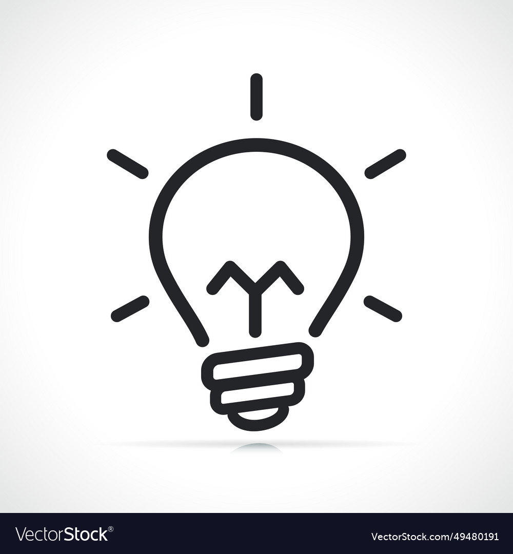 Lightbulb black line icon isolated Royalty Free Vector Image