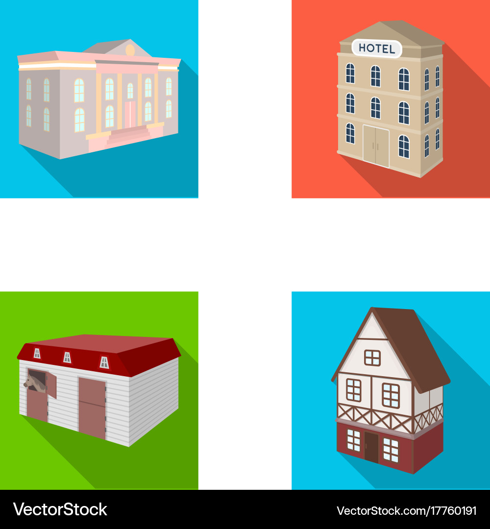 Museum building a three-story hotel stable Vector Image
