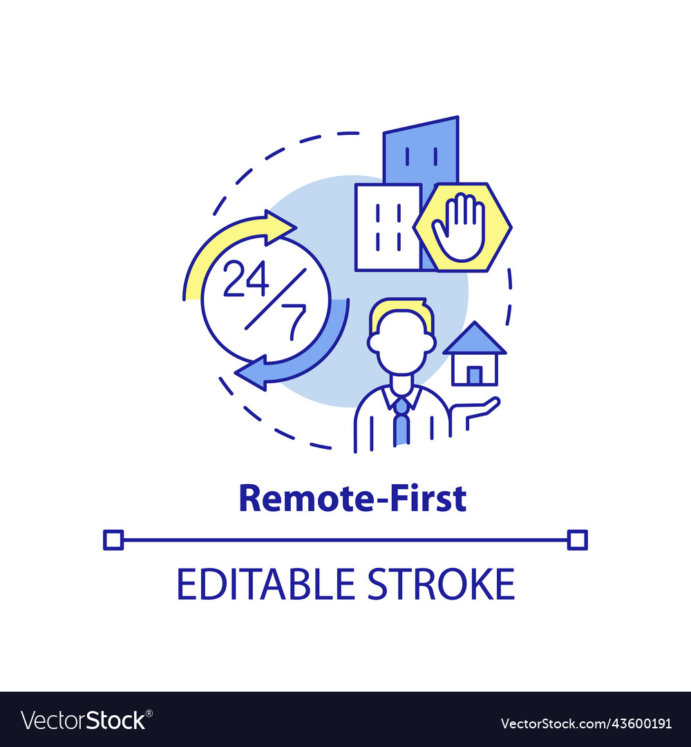 Remote first concept icon Royalty Free Vector Image