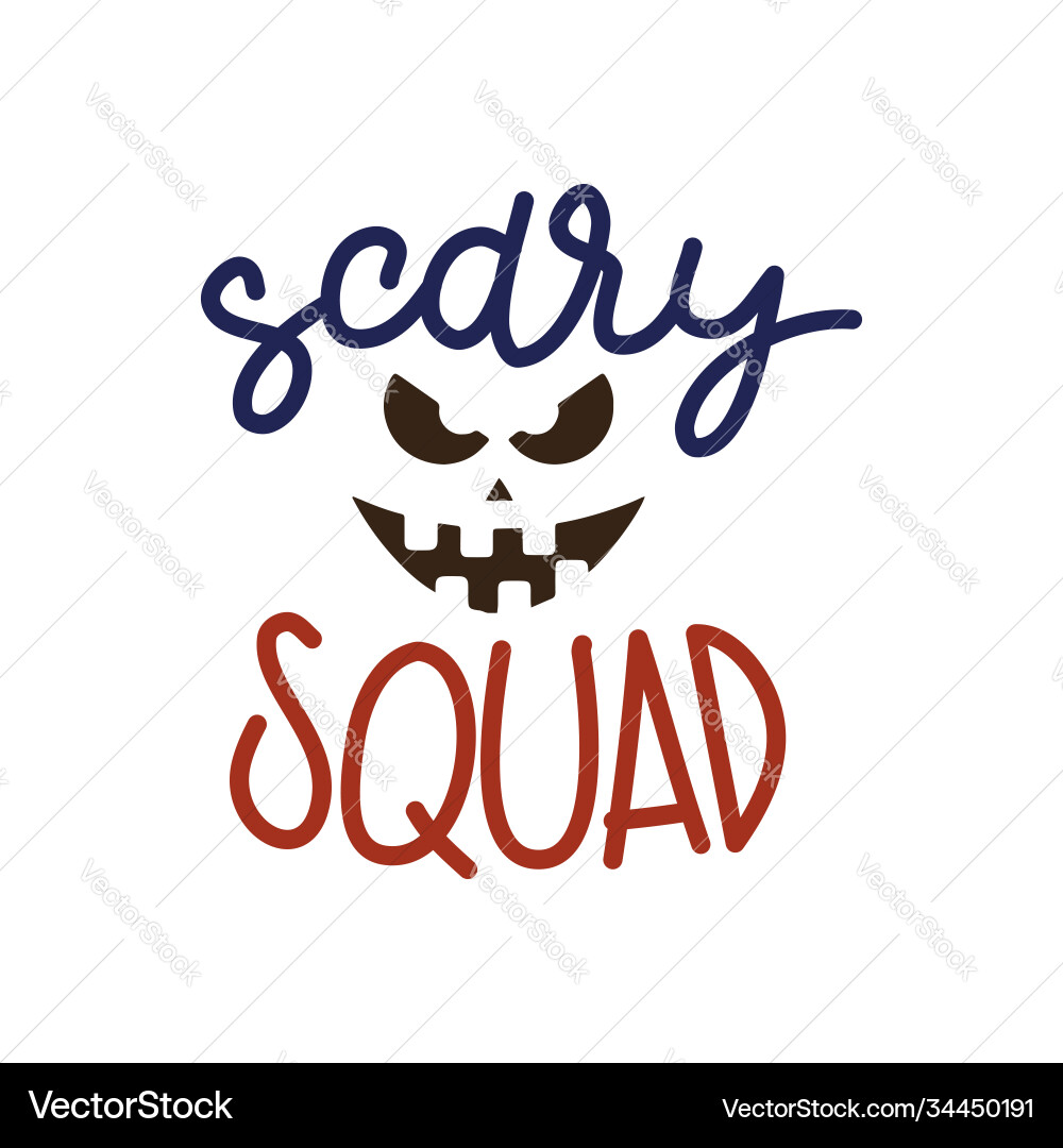 Scary squad halloween party poster Royalty Free Vector Image
