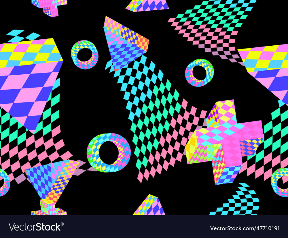 Seamless pattern with 3d objects an abstract Vector Image