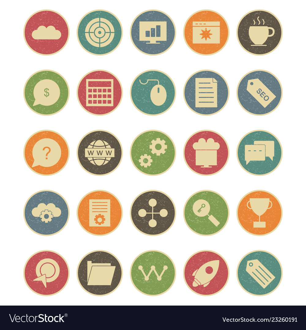 Seo optimization and marketing icons set Vector Image