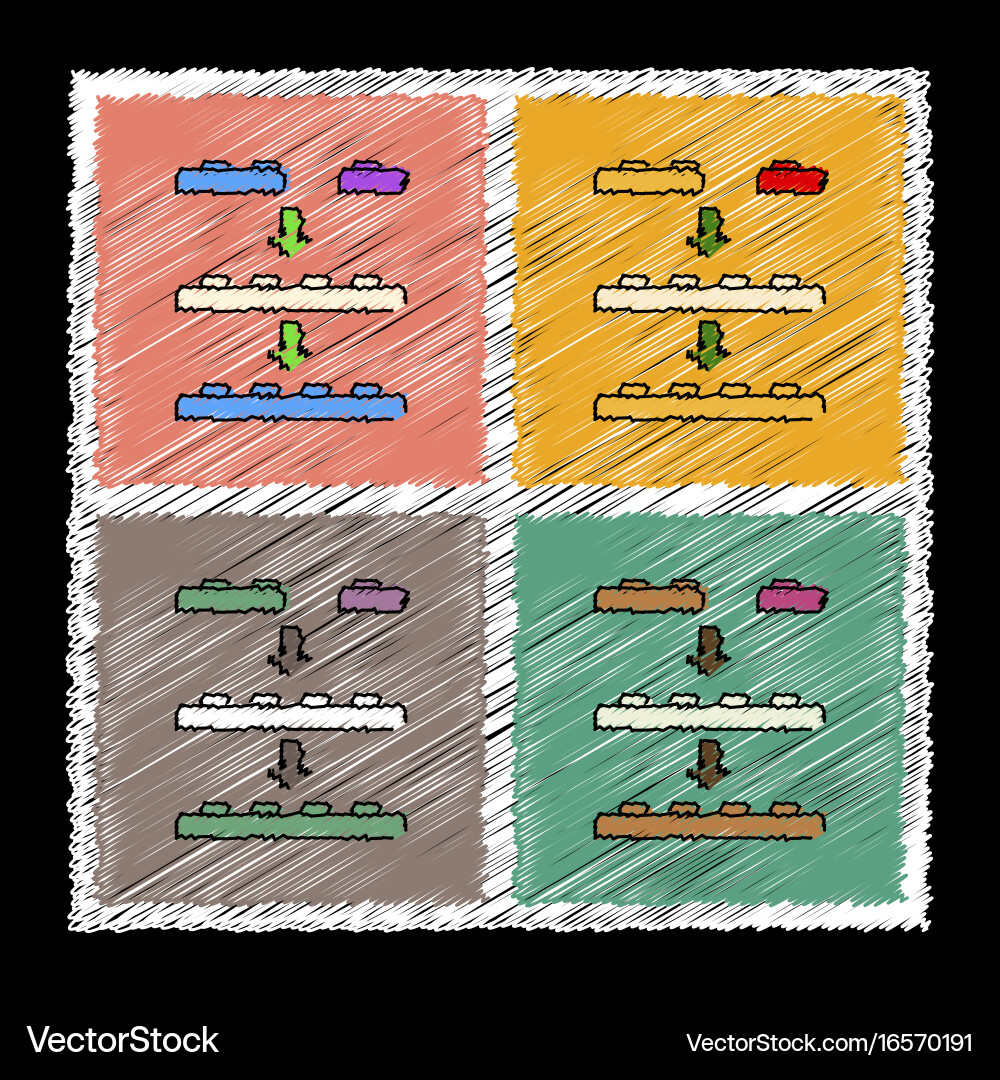 Set of flat shading style icons lego constructor Vector Image