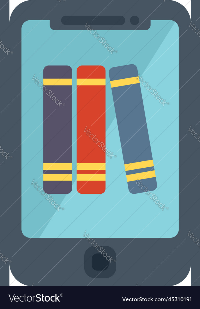Smartphone book library icon flat student Vector Image
