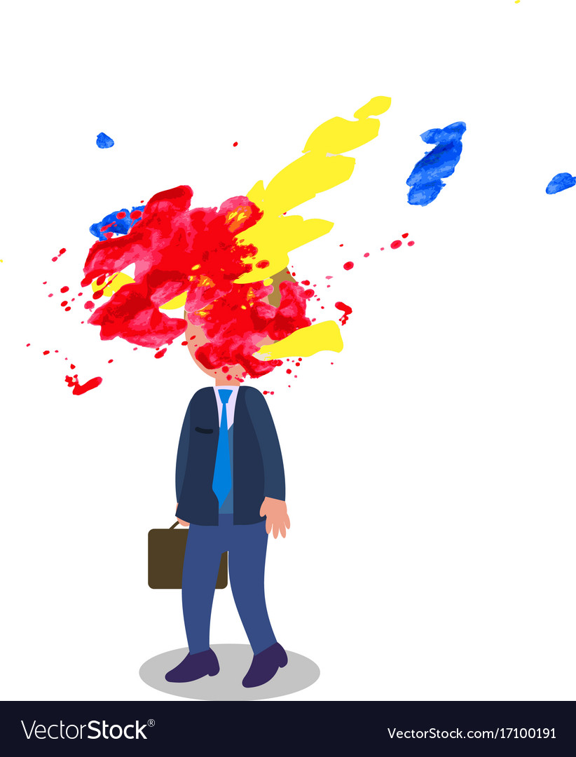 Stressed manager with exploded head Royalty Free Vector