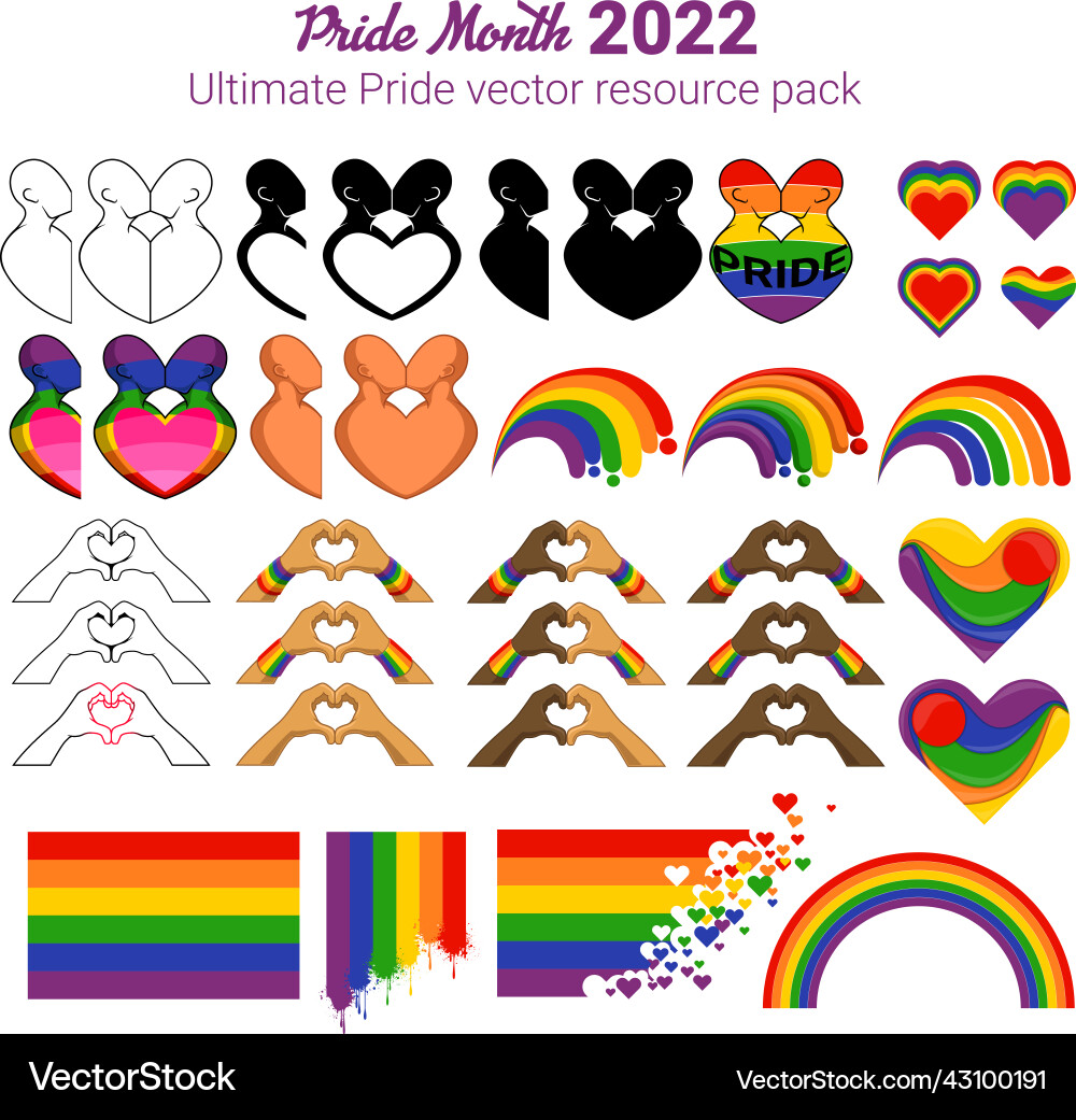 Ultimate lgbtq gay pride resouce pack Royalty Free Vector