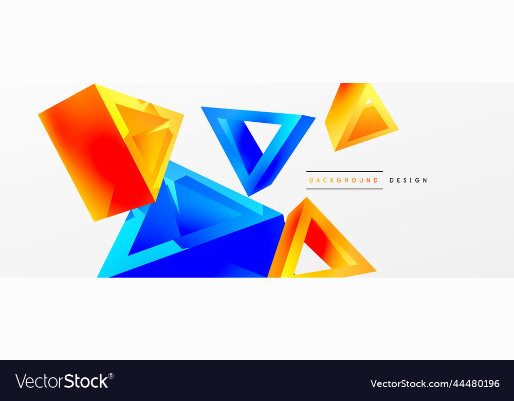 3d triangle abstract background basic shape Vector Image