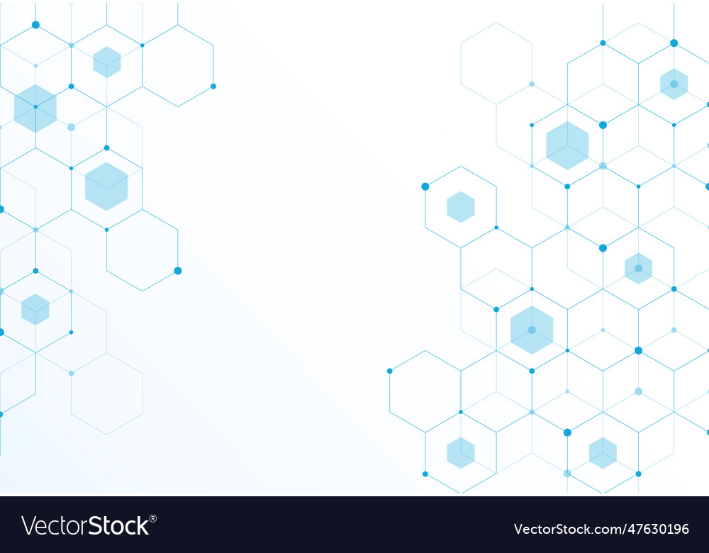 Abstract hexagonal molecular structures Royalty Free Vector