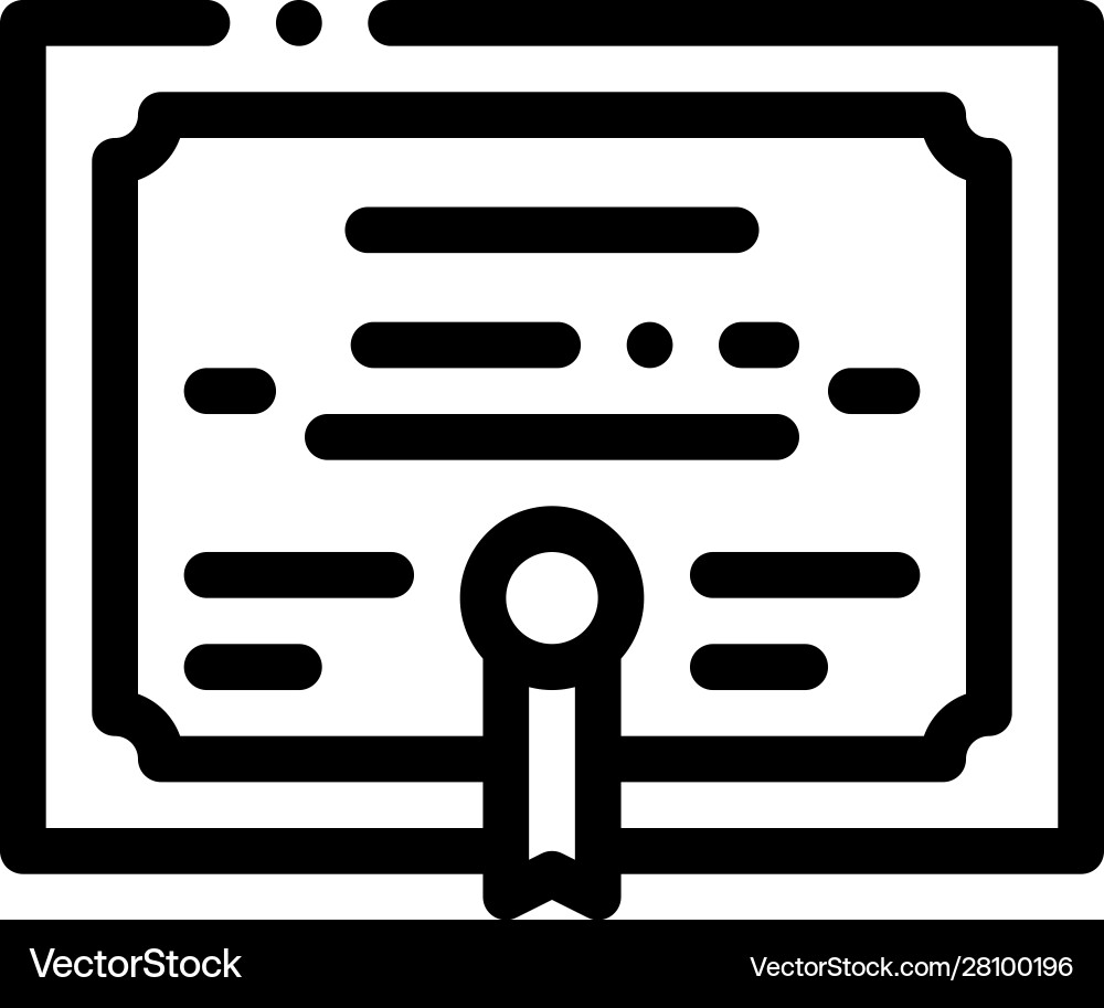 Academy graduation diploma icon outline Royalty Free Vector