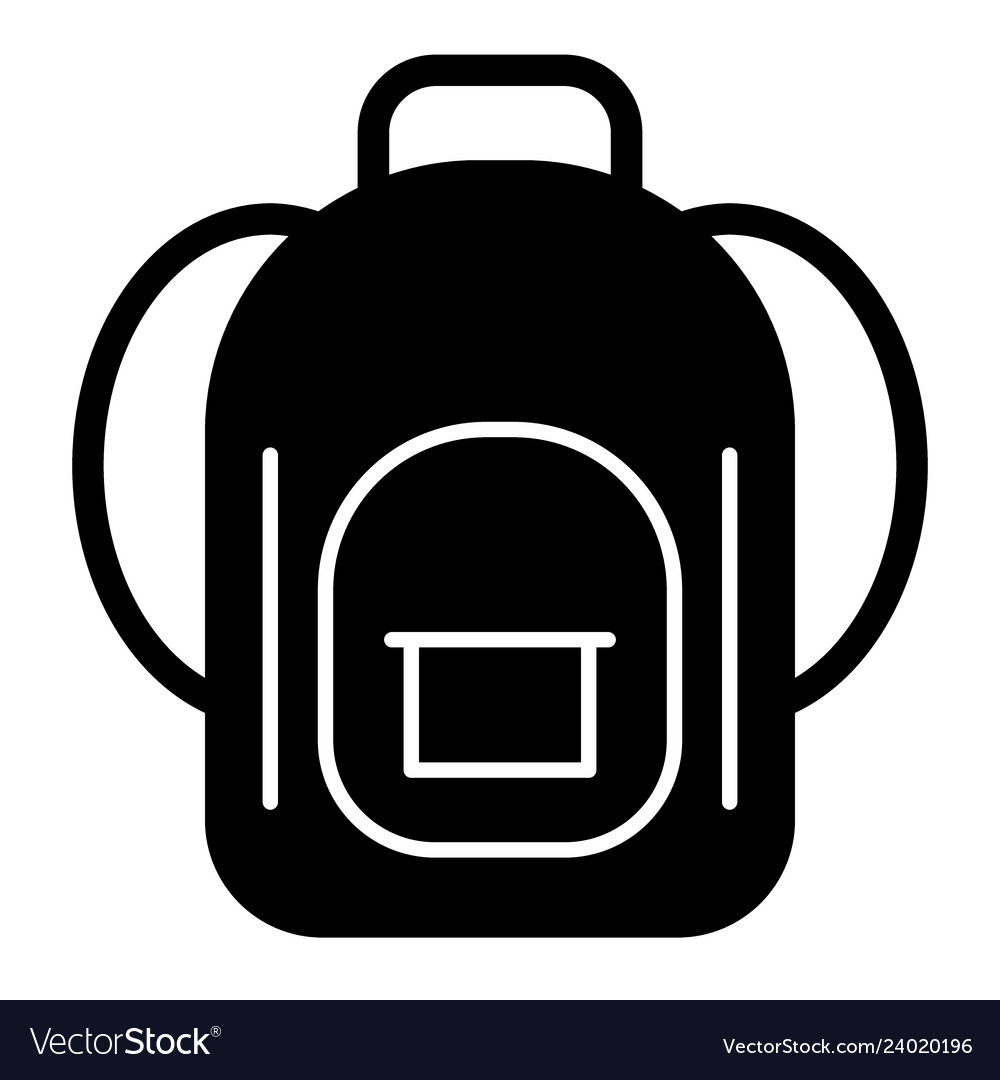 Backpack solid icon school bag Royalty Free Vector Image