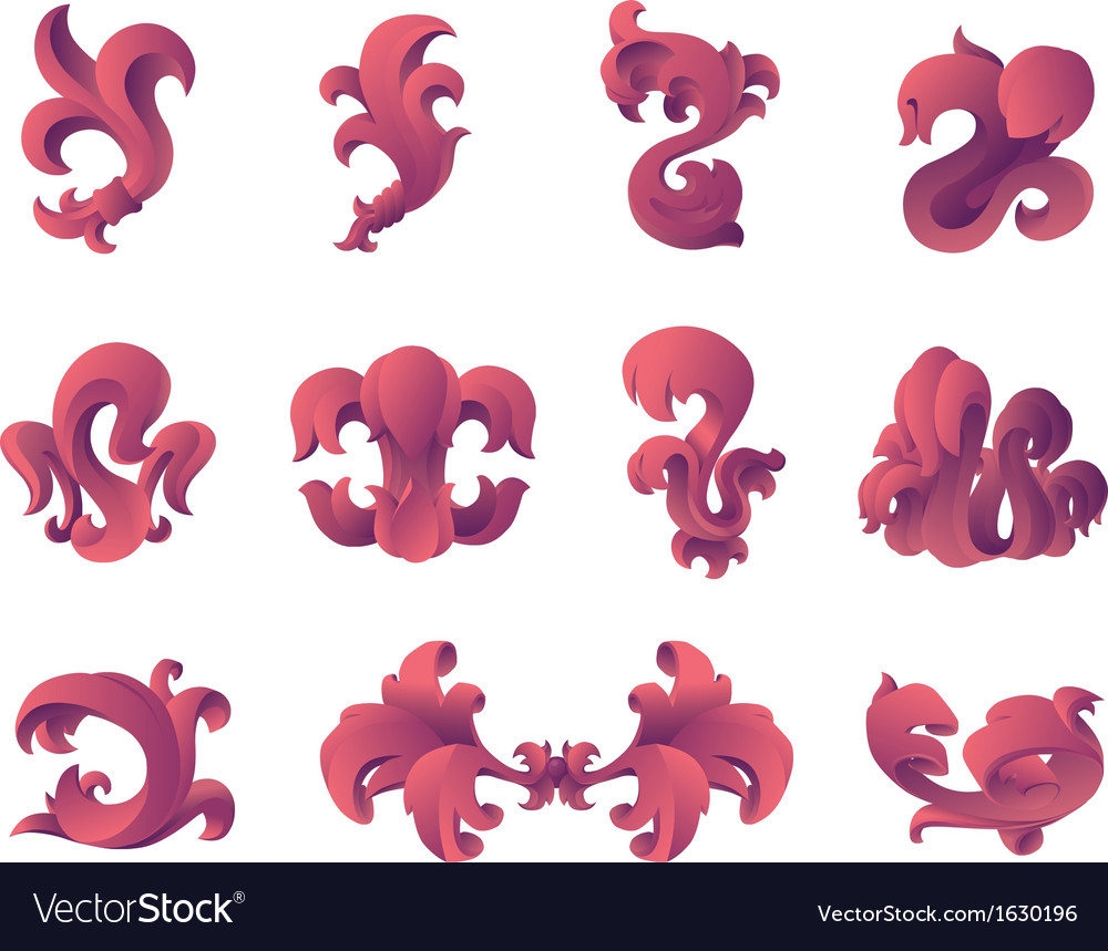 Baroque Design Elements Royalty Free Vector Image