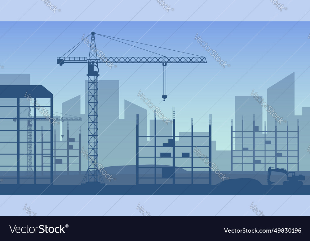 Buildings under construction in process Royalty Free Vector