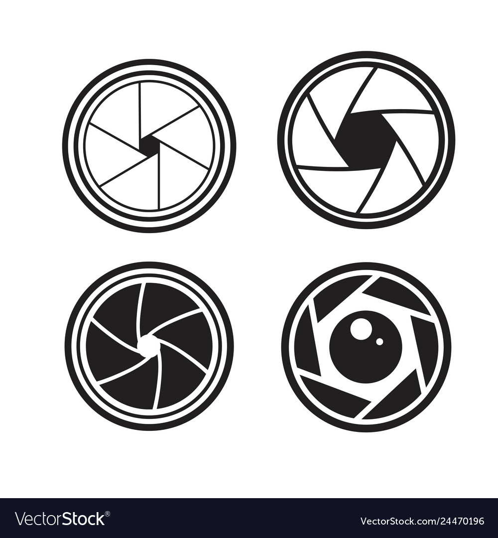 Camera shutter icons set Royalty Free Vector Image