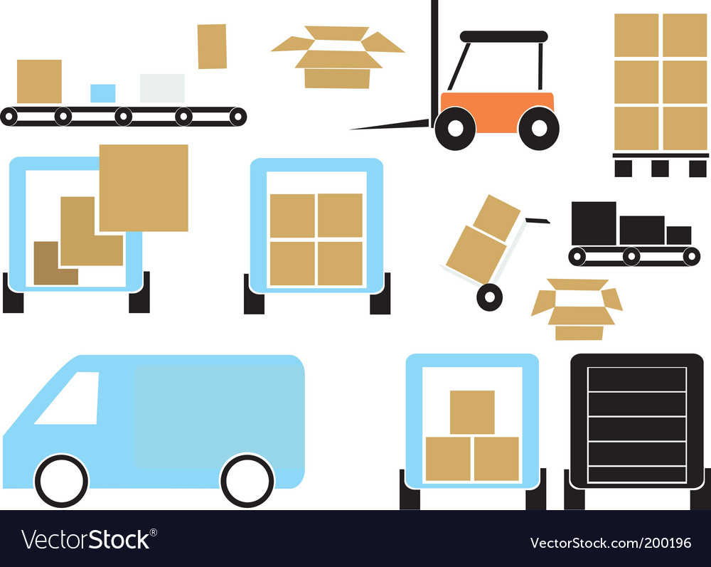 Cargo-Elemente Lizenzfreies Vektorbild - VectorStock
