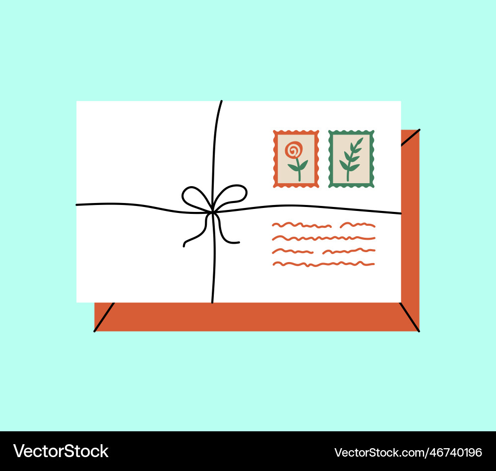 Cartoon envelope closed paper letter receive Vector Image