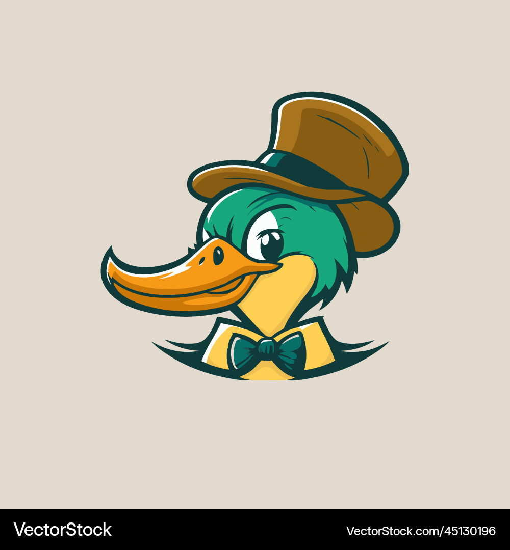 Cool duck or goose character logo mascot icon Vector Image