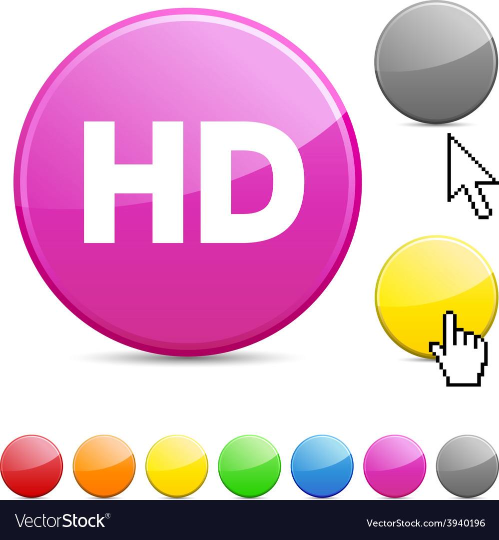 Hd glossy button Royalty Free Vector Image - VectorStock