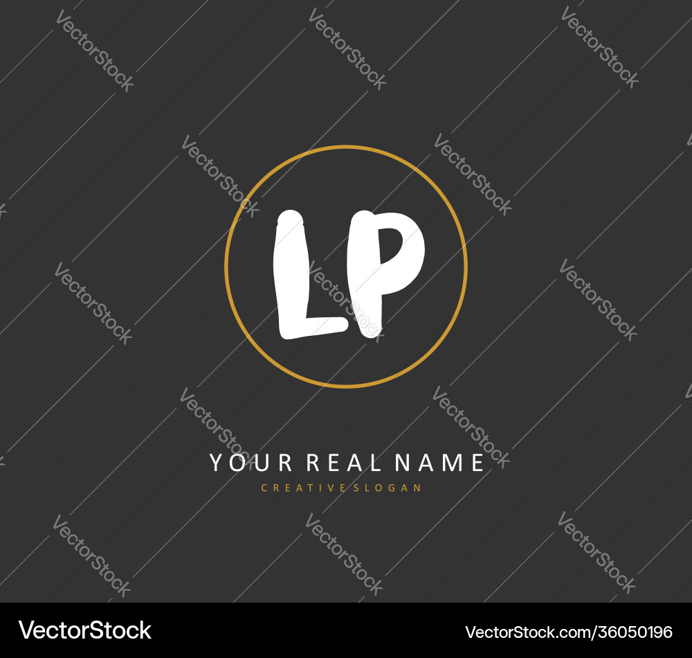 Lp initial letter handwriting and signature logo Vector Image