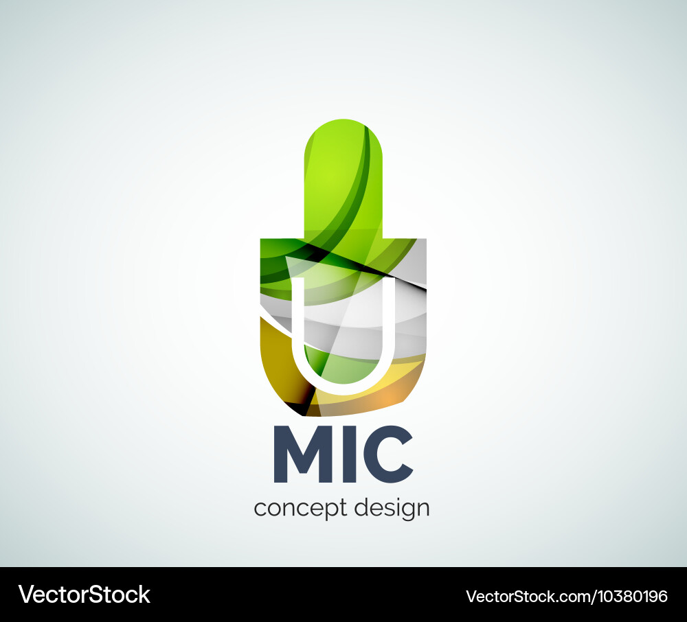 Microphone logo business branding icon Royalty Free Vector