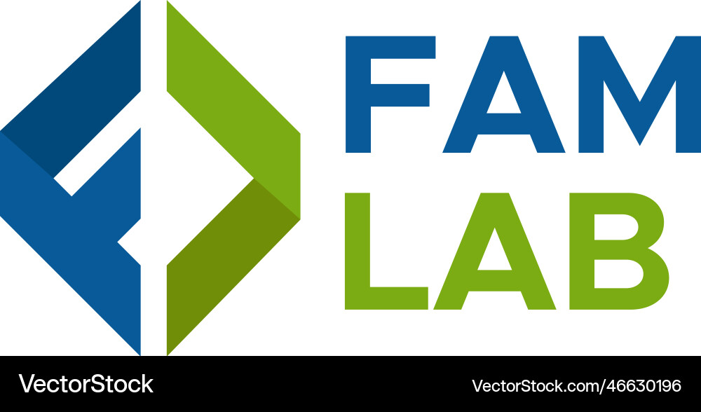 Modern letter mark abstract fam lab logo design Vector Image
