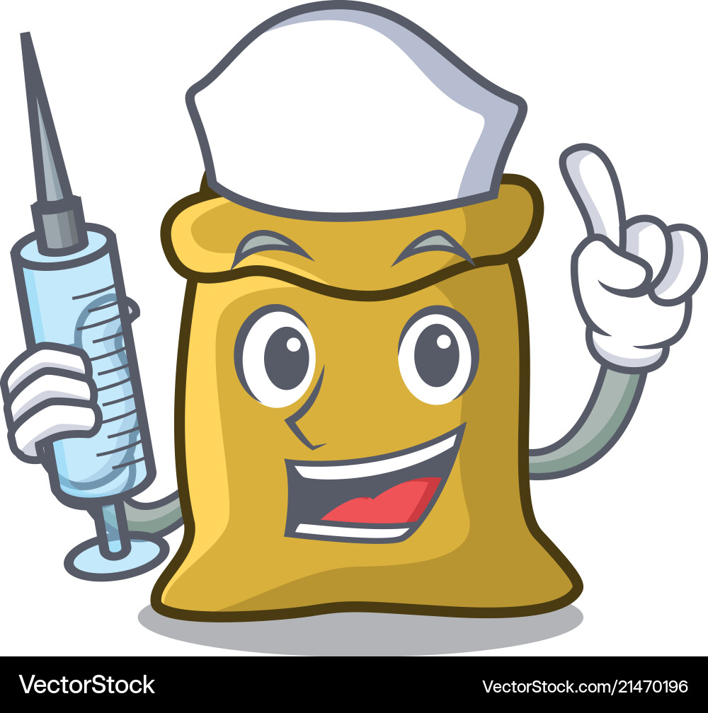 Nurse flour character cartoon style Royalty Free Vector