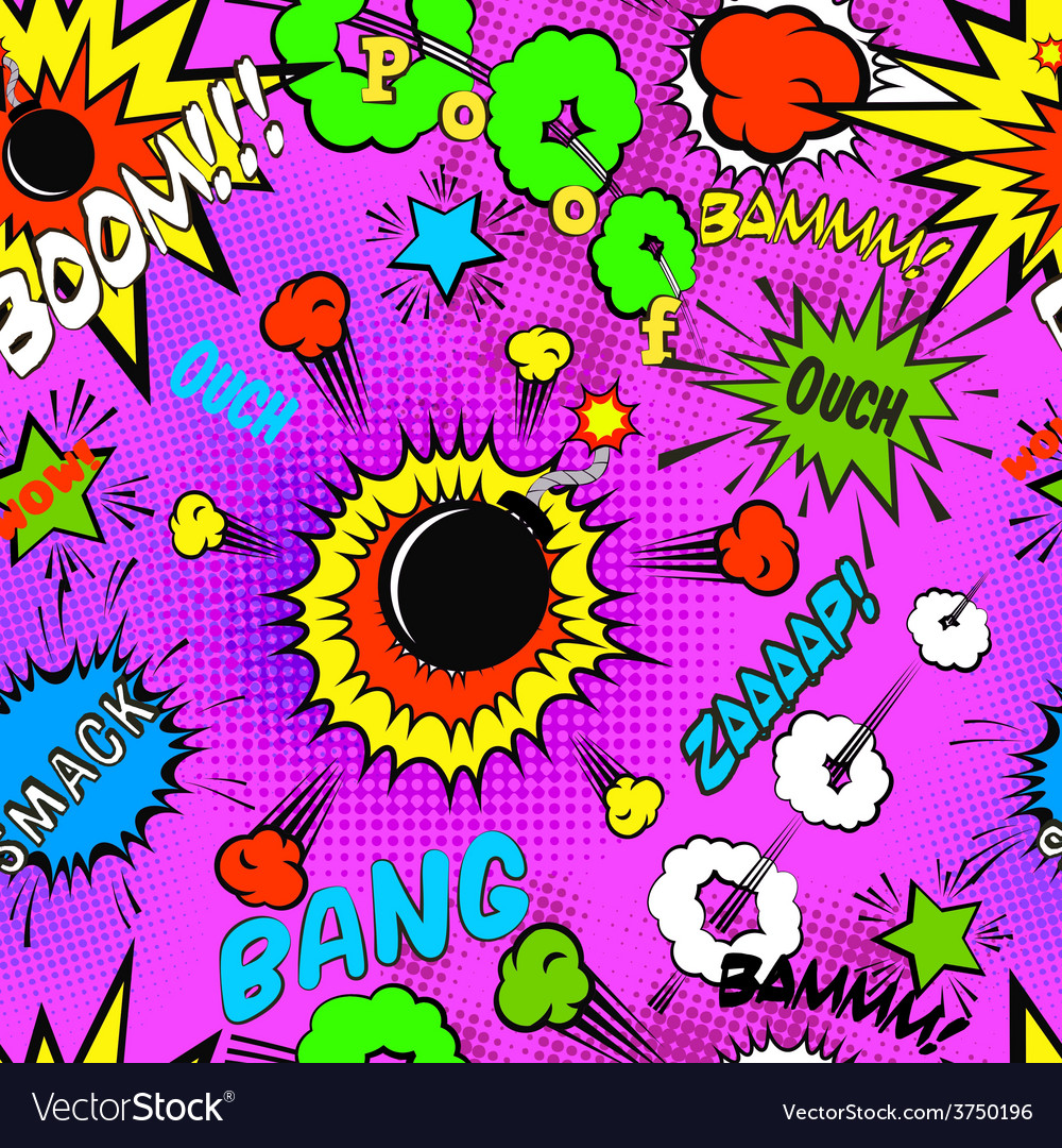 Seamless pattern background with comic bubbles Vector Image