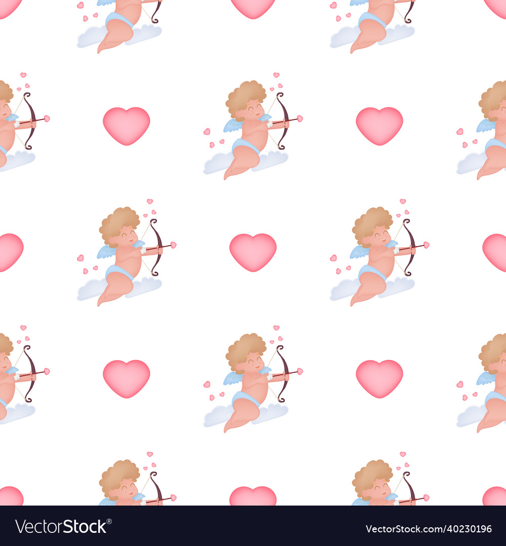 Seamless pattern with cupid festive pattern Vector Image