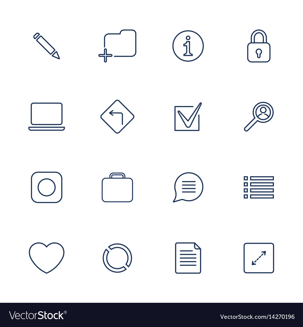 Set of 16 icons for software application Vector Image