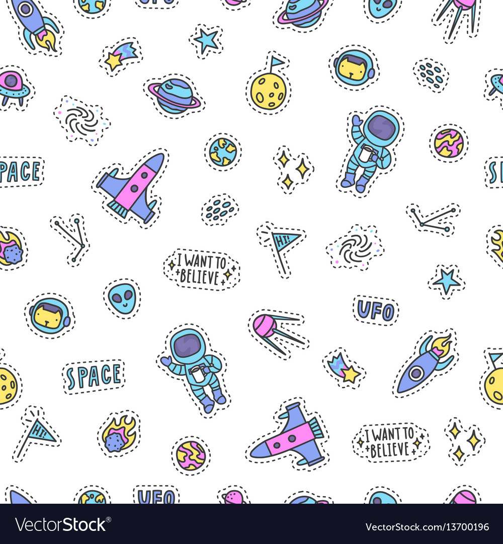 Space objects background Royalty Free Vector Image
