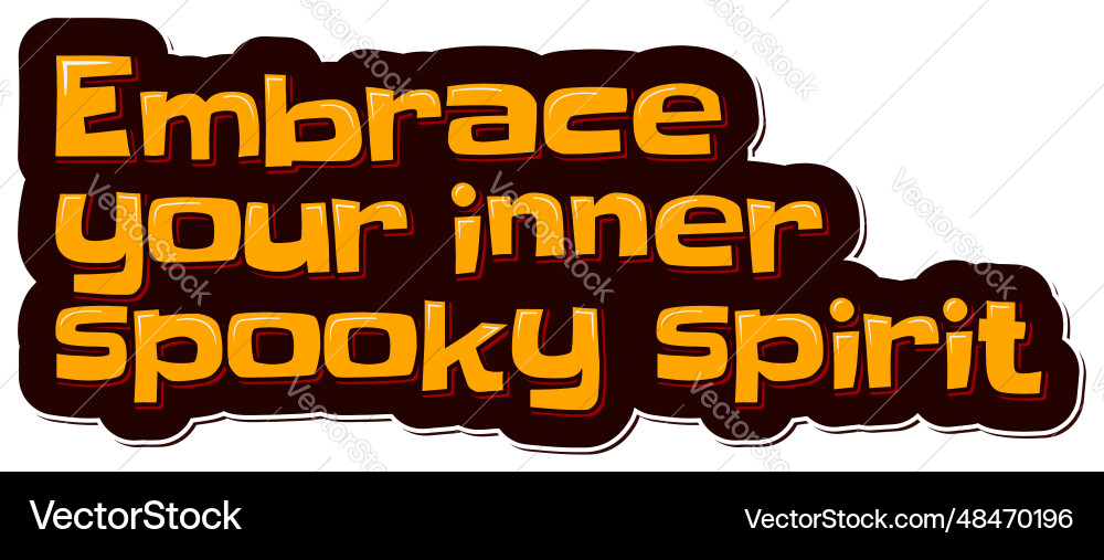 Spooky spirit lettering art Royalty Free Vector Image