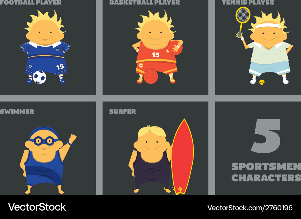 Sportsmen characters Royalty Free Vector Image